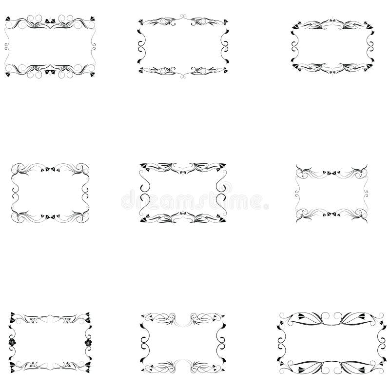 Set of frame silhouette stock vector. Illustration of design - 120565212