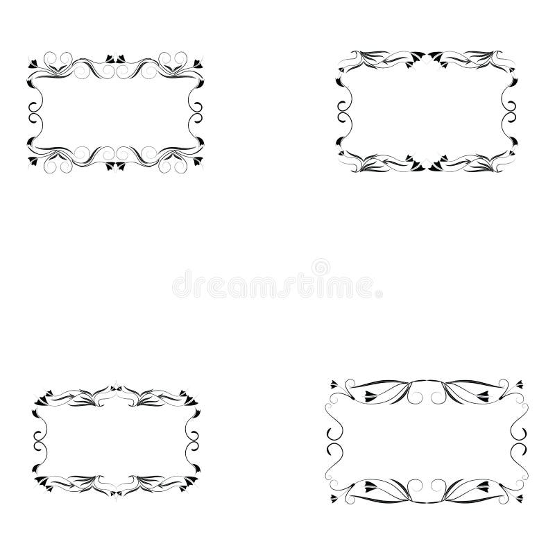 Set of frame silhouette stock vector. Illustration of ornate - 120565219
