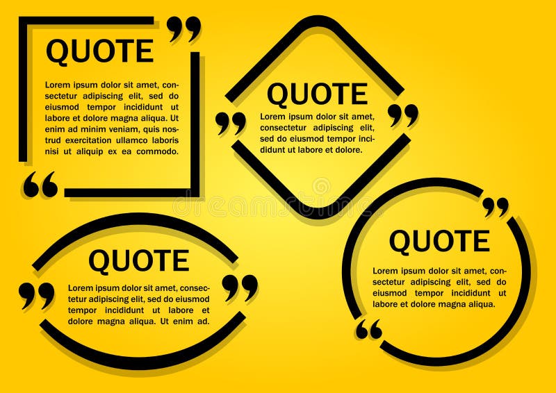 Set of Frame for Your Text. Text Quote Sign. Vector Illustration Stock ...
