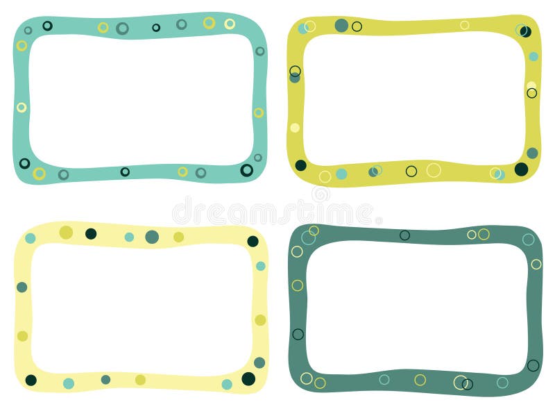 Blueberry Frame Set Isolated on White Background. Stock Illustration ...