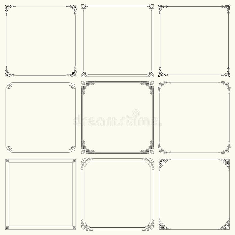 Set of frames stock vector. Illustration of frame, decorate - 55217957