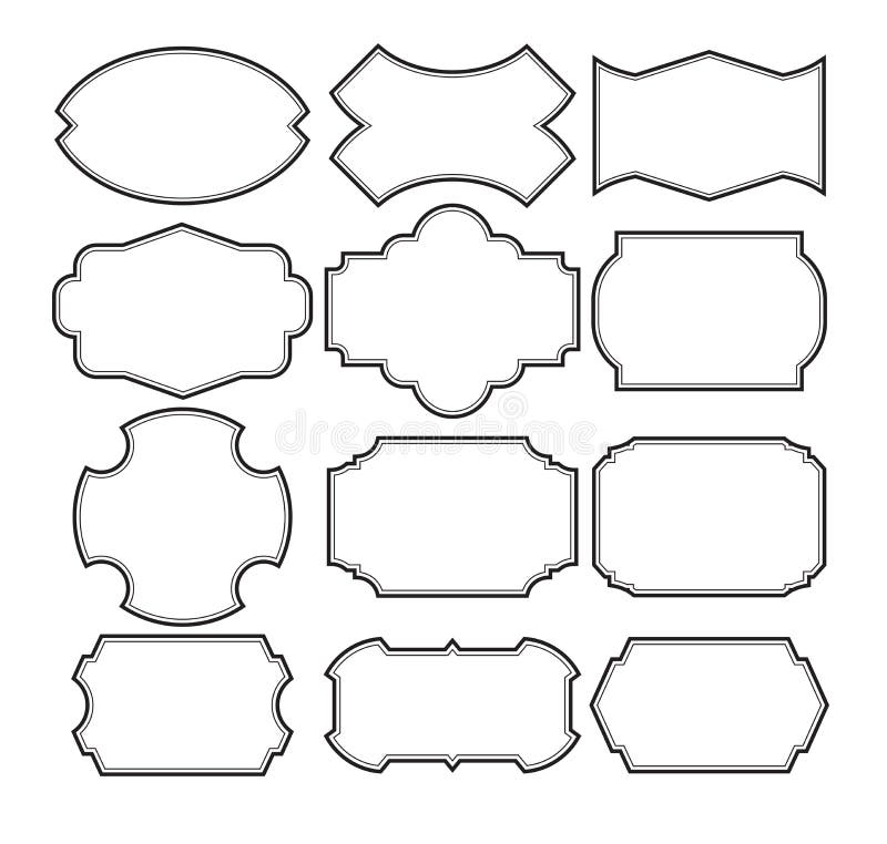 Set of Frames Border Design Vintage Stock Vector - Illustration of ...