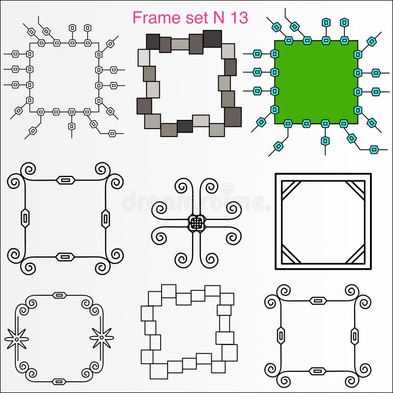 A Set of Frames and Borders for Framing Images and Text. Stock Vector ...