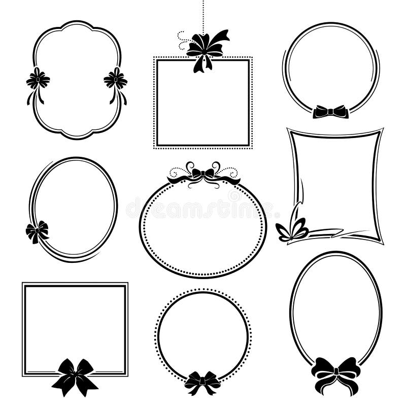 Set of frames with bows stock vector. Illustration of retro - 60128853