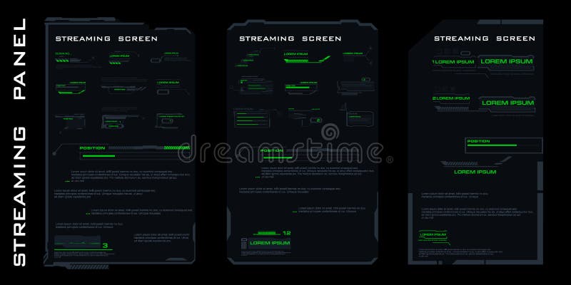 Set of Frames, Callouts and Headers. Set of Modern Dialog HUD Interface Elements or Menu ...
