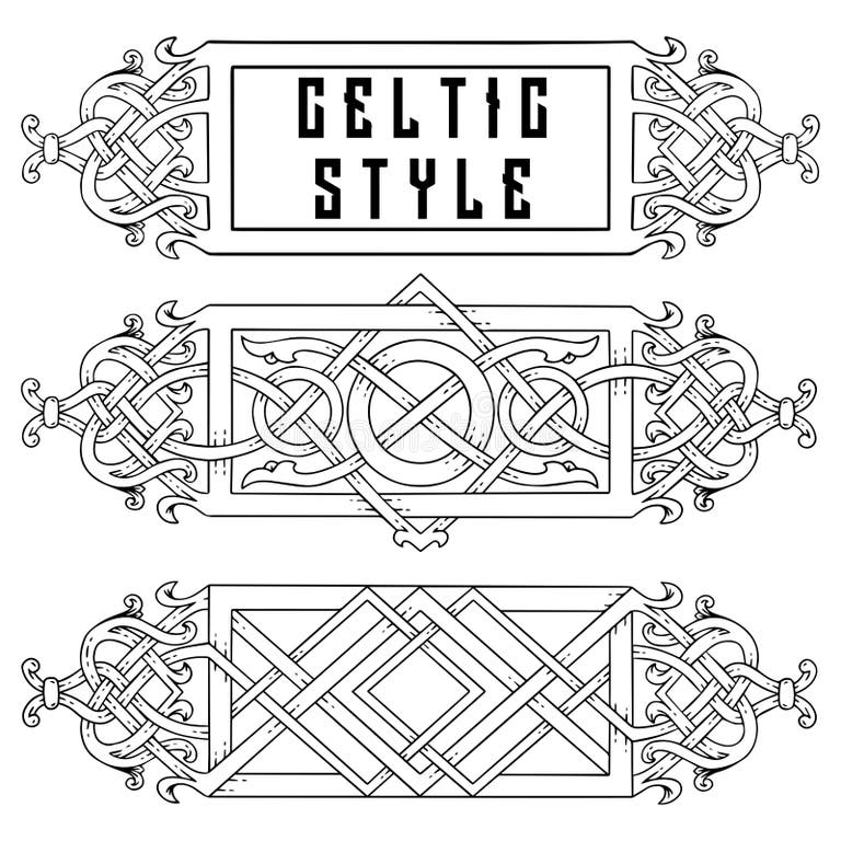 Set of Frames in Celtic Style. Celtic Style Banner. Stock Vector ...