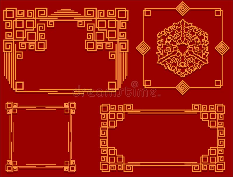 The Frames of Chinese Style Stock Vector - Illustration of decoration ...