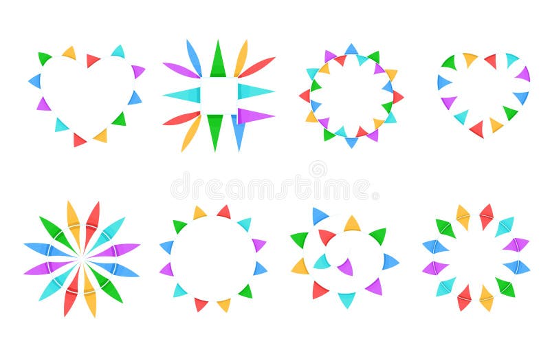 A Set of Frames with Colored Checkboxes. Round, Square and Heart-shaped ...