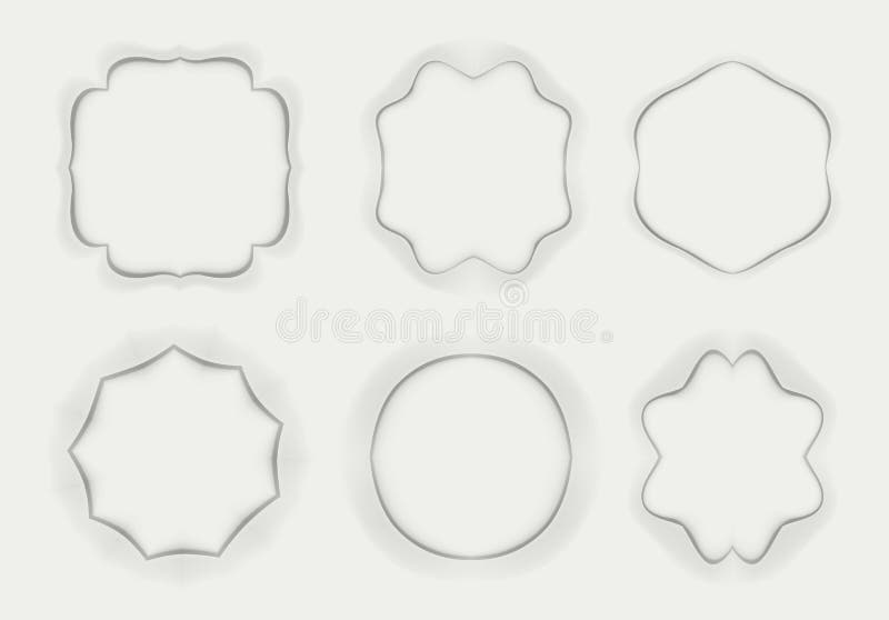 Set of Frames with Delicate Gradient with Transparent Shadows. Stock ...