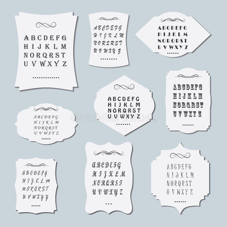 A Set of Frames of Different Shapes with the Letters of the Alphabet ...