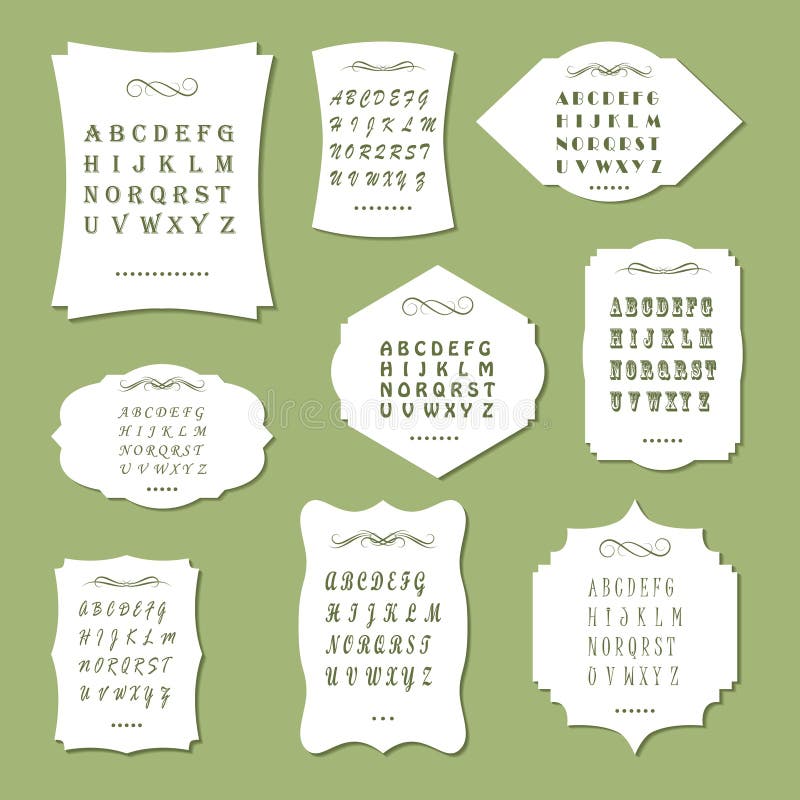 A Set of Frames of Different Shapes with the Letters of the Alphabet ...