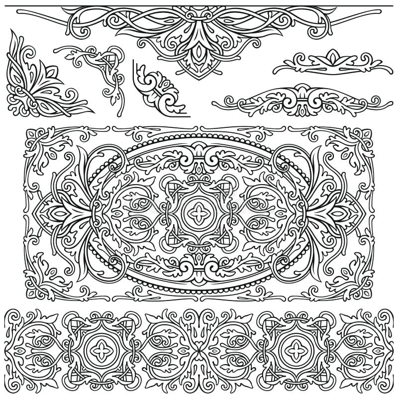 Set frames and elements stock vector. Illustration of frame - 78944043