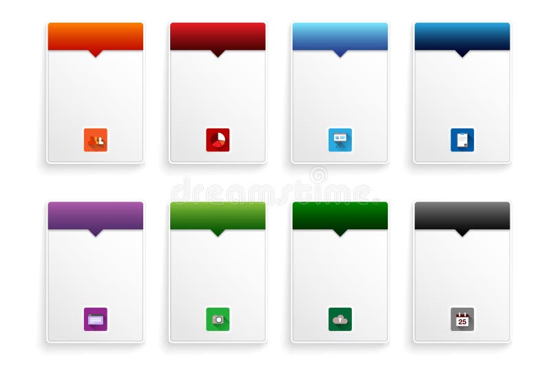 Set of Frames with Flat Icons for Your Text Stock Vector - Illustration ...