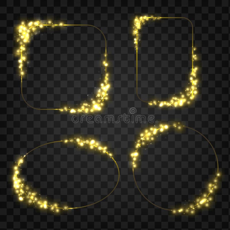 Gold Shiny Glowing Frames Set Stock Illustrations – 931 Gold Shiny ...