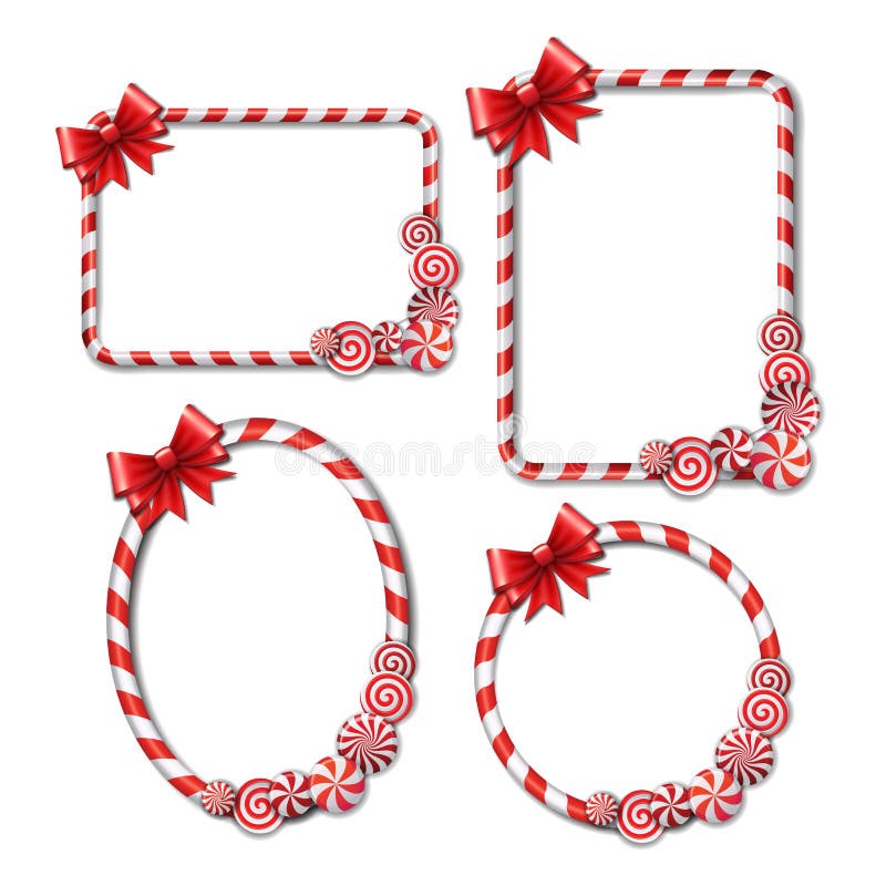Frame made of candy cane stock vector. Illustration of ribbon - 61731835