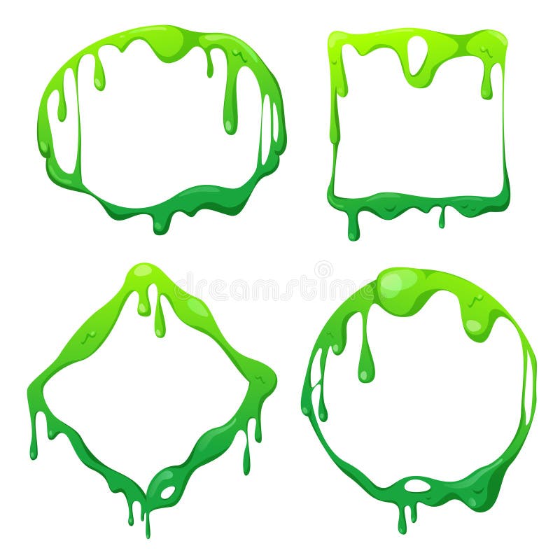 Set of Frames Made of Green Slime Vector Isolated Stock Vector ...