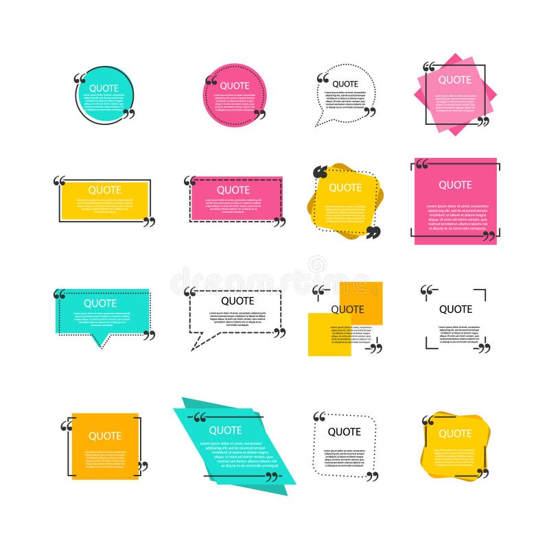 Set of Frames for a Quote or Text. Template for Blog, Chat, and ...