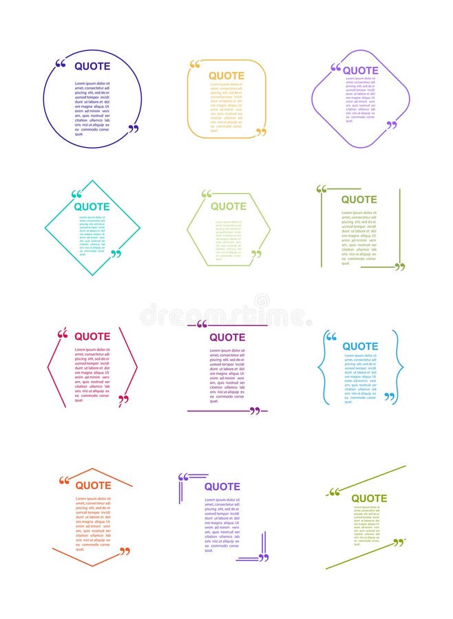 Set of Frames for Quotes. an Empty Template for Text Information Stock ...