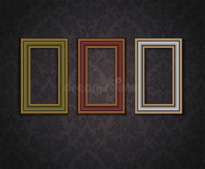 A Set of Frames on the Wall. Detailed Illustration Stock Vector ...