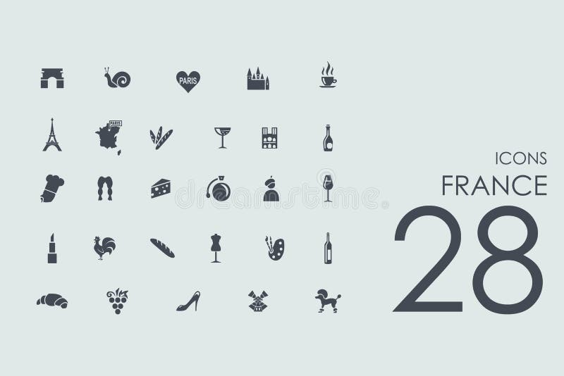 Set of France icons stock vector. Illustration of french - 60158424