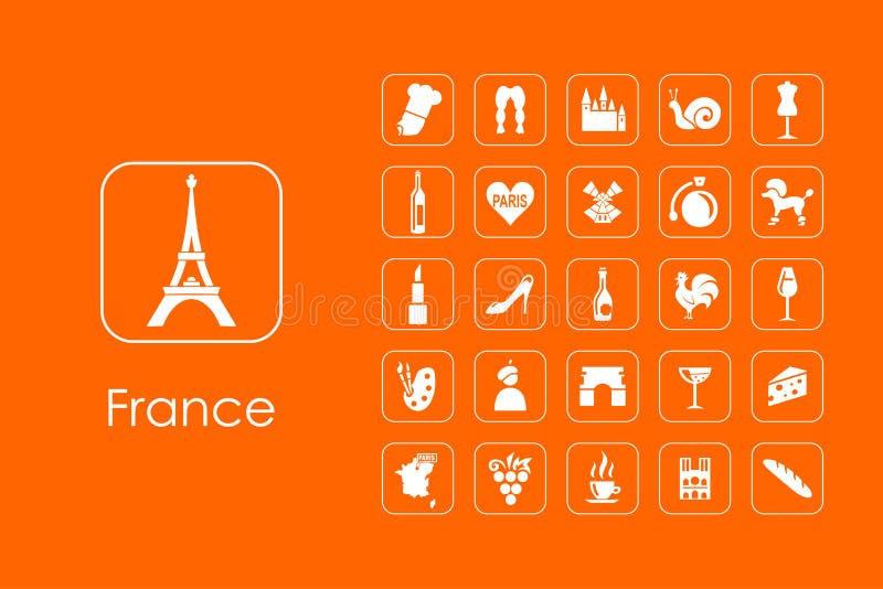 Set of France simple icons stock vector. Illustration of icon - 86245972
