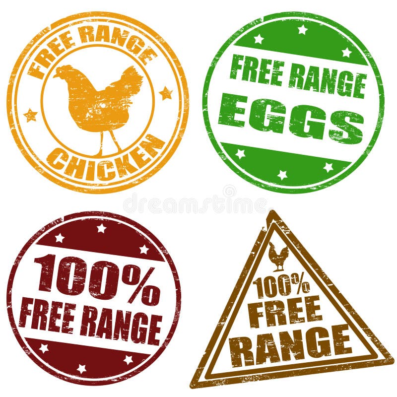 Vector Illustration. Set of Vector Labels: Free Range Chicken Stock ...
