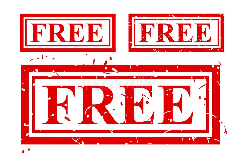 Set Free Rectangle Scratch Red Rubber Stamp Stock Illustration ...