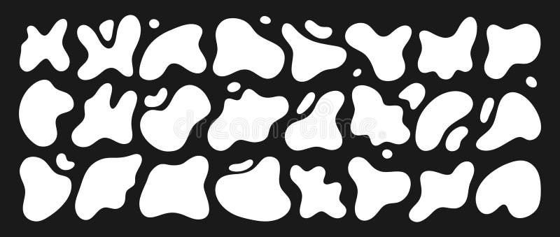 Set of Freeform or Irregular Blob. Simple Liquid Amorphous Splodge ...