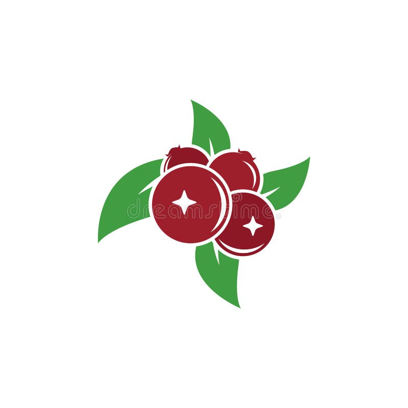 Set of Fresh Cranberry Logo Template Vector Icon Illustration Stock ...
