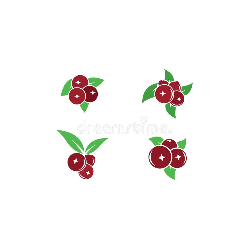 Set of Fresh Cranberry Logo Template Vector Icon Illustration Stock ...