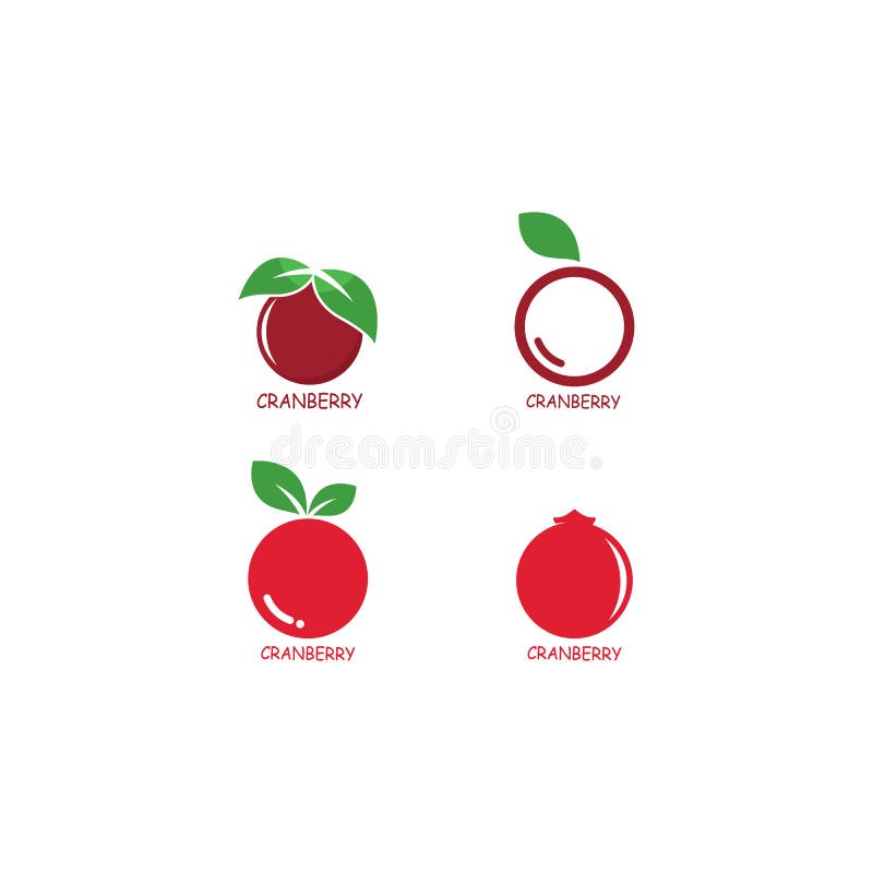 Set of Fresh Cranberry Logo Template Vector Icon Illustration Stock ...