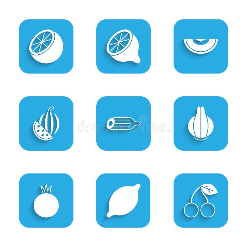 Set Fresh Cucumber, Lemon, Cherry, Onion, Tomato, Watermelon, Melon ...