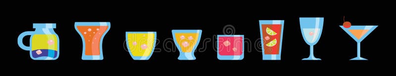 Set of Fresh Drink Cartoon Icon Design Template with Various Models ...