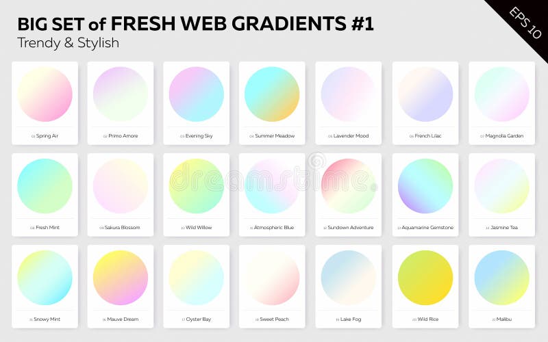 Set of Fresh Linear Web Gradients. Stock Vector - Illustration of ...