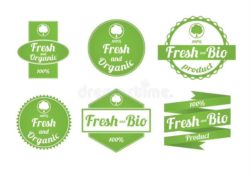 Set of Fresh and Organic Labels Stock Vector - Illustration of food ...
