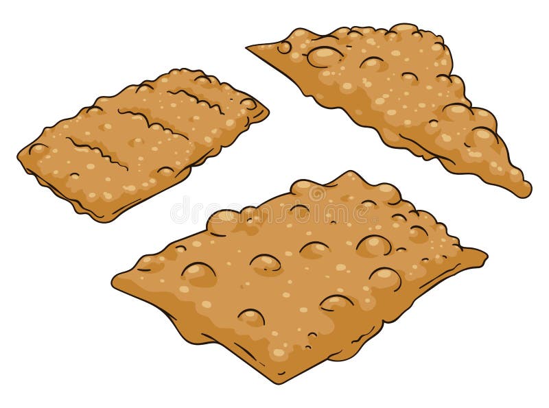 Set with Fresh Puff Pastry in Cartoon Style, Vector Illustration Stock ...