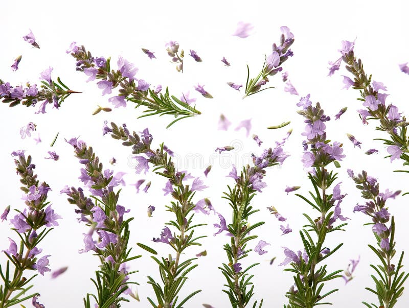 Set with Fresh Rosemary Isolated on White Photography of ROSEMARY ...