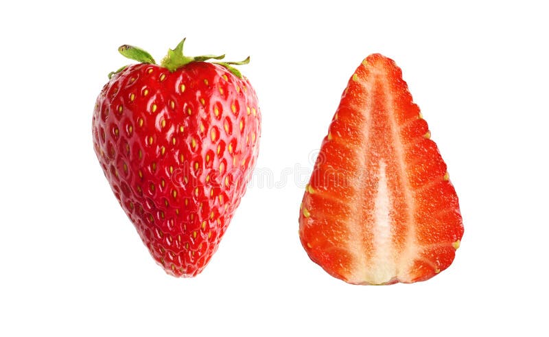 Set of Fresh Strawberries on White Background Stock Photo - Image of ...