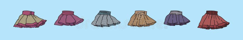 Set of Frills Cartoon Icon Design Template with Various Models. Vector ...