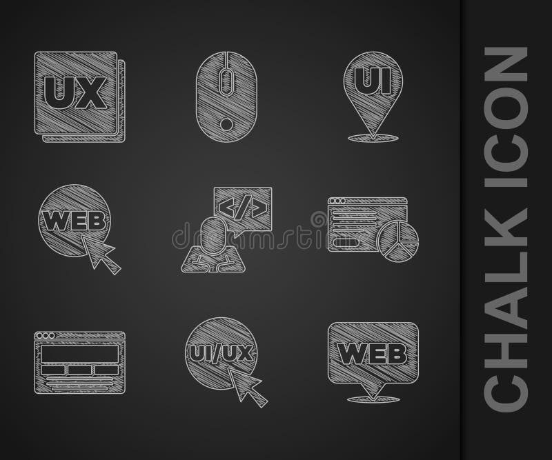 Set UI or UX Design, , Web and Graphic and Front End Development Icon. Vector Stock Vector ...
