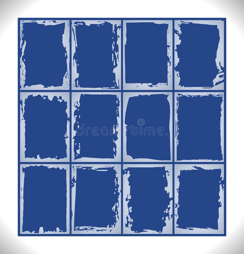 Set of Frosty Pattern Frames. Gray Ice Frost Square Frame Template Set ...