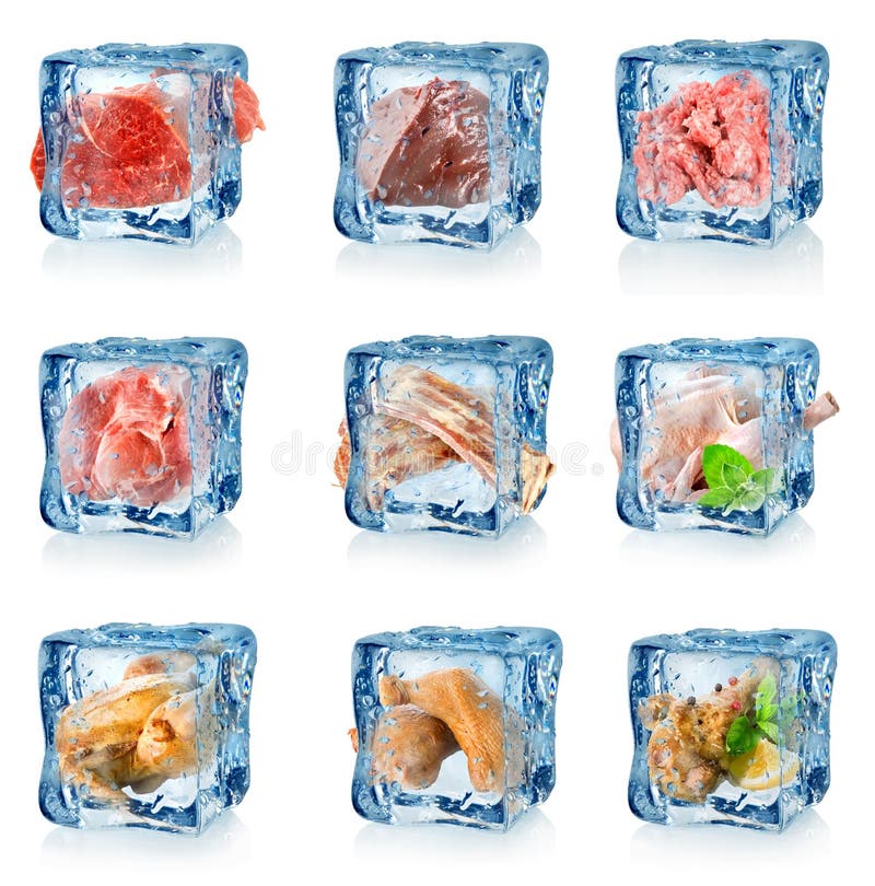 Set of frozen meat stock photo. Image of isolated, beef - 91926336
