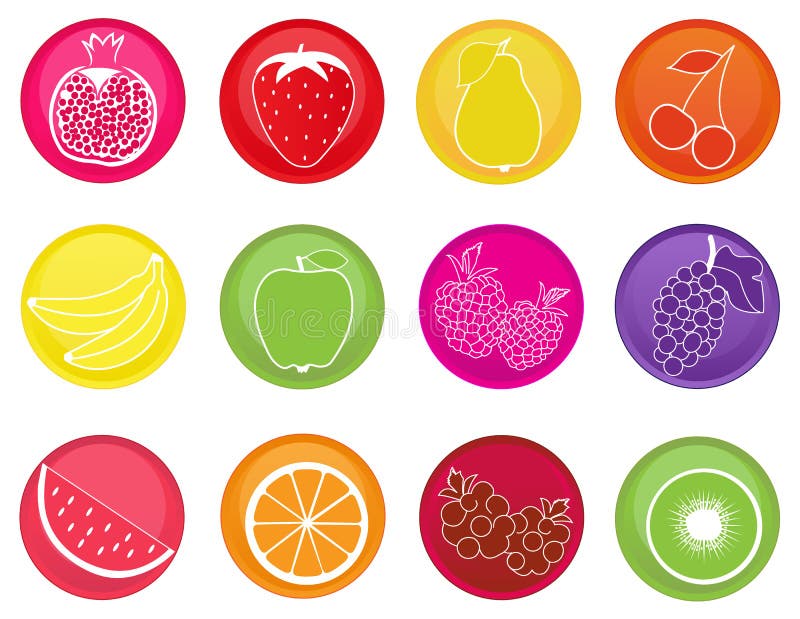 Fruit icons stock vector. Illustration of food, greengrocery - 30149405