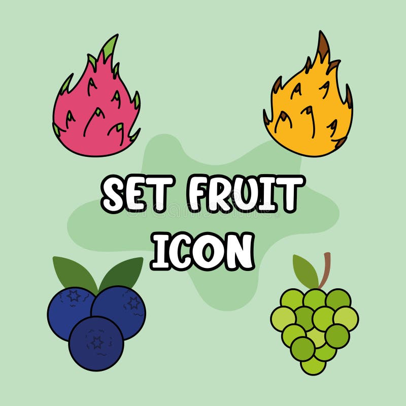 Set of fruit icons Vector stock vector. Illustration of collection ... Set of fruit icons Vector stock vector. Illustration of collection ...