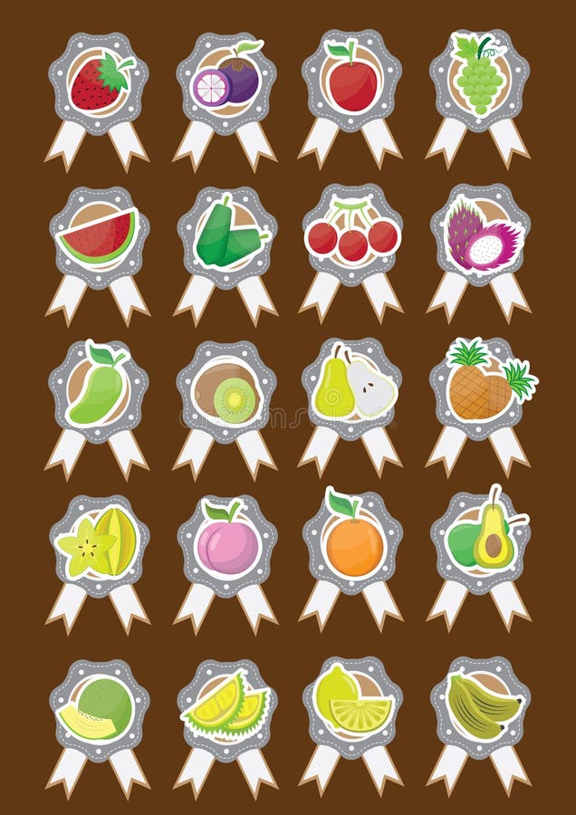 Set of Fruit Icons. Vector Illustration Decorative Design Stock Vector ...