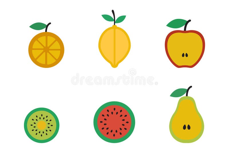 Set of Fruits Icon. Fruits Pack Symbol Template for Graphic and Web ...