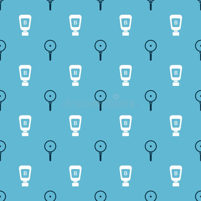 Set Frying Pan and Sauce Bottle on Seamless Pattern. Vector Stock ...