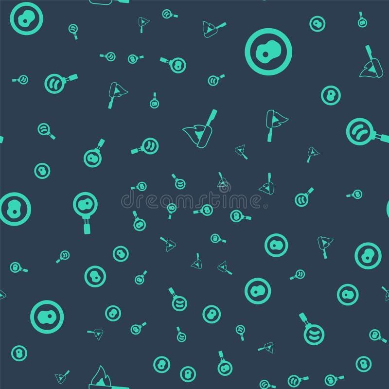 Set Frying Pan, Scrambled Eggs, Fried on Frying and on Seamless Pattern ...