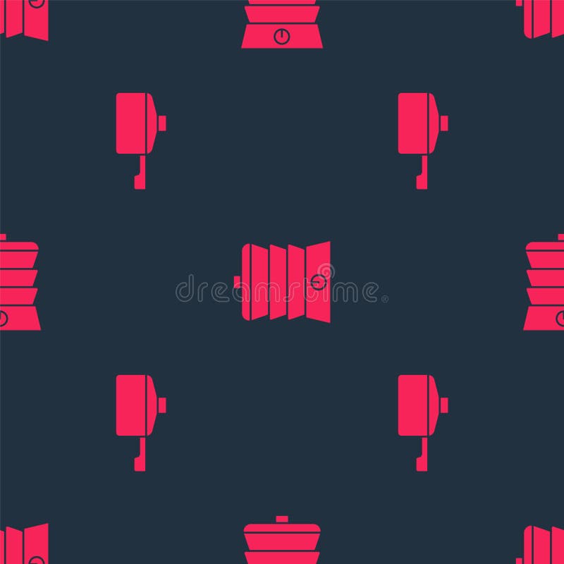 Set Frying Pan and Slow Cooker on Seamless Pattern. Vector Stock Vector ...