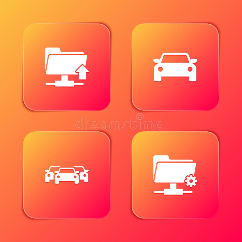 Set FTP Folder Upload, Car, Cars and Settings Icon. Vector Stock Vector ...